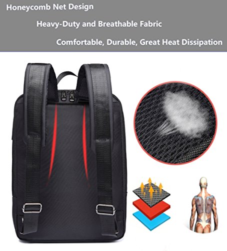 ZIXER Convertible Slim Professional Backpack Briefcase 3 in 1 Water Resistant Multifunctional Business Professional and College School Student Backpack Daypack Fits 15.6'' Laptop and Tablet (Black)