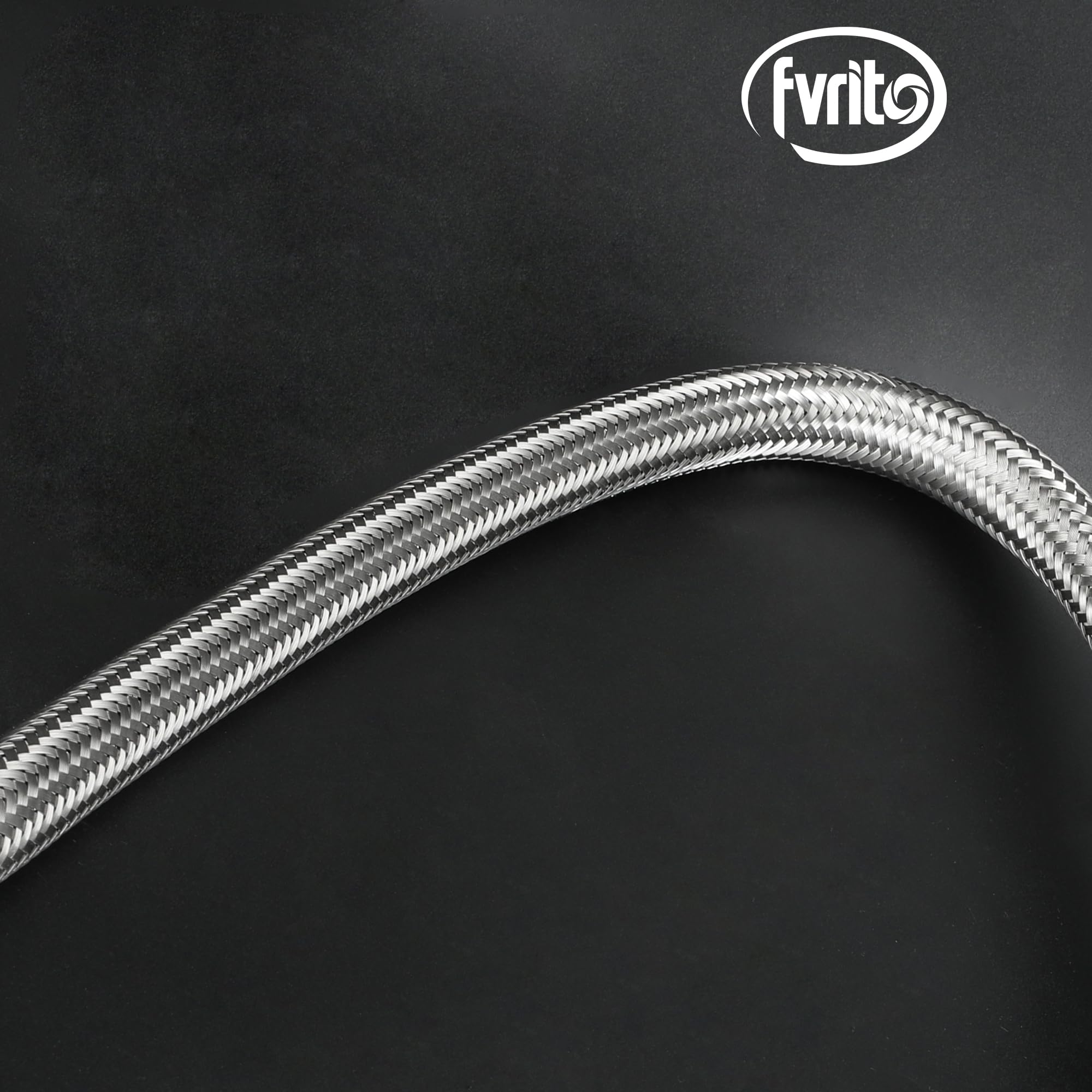 FVRITO Viper Flexible Exhaust Muffler Pipe Silencer with Hardware for 2 Stroke 49cc 60cc 66cc 80cc 100cc Engine Gas Motorized Bicycle Motor Bike Parts Silver