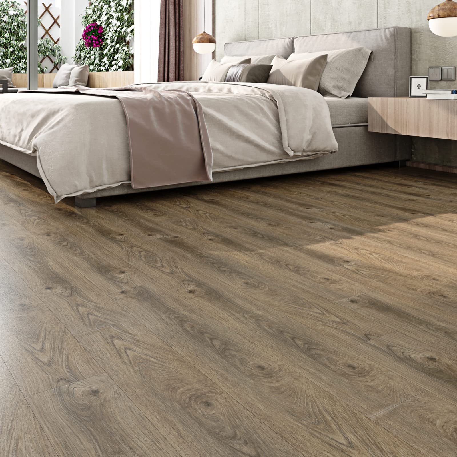 Livelynine Reclaimed Wood Vinyl Plank Flooring Peel and Stick Floor Tile Wood Grain 4pcs 6inX3ft Adhesive Floor Tiles Waterproof Peel and Stick Wood Planks for Walls Thin Walnut Wood Sheets RV Kitchen
