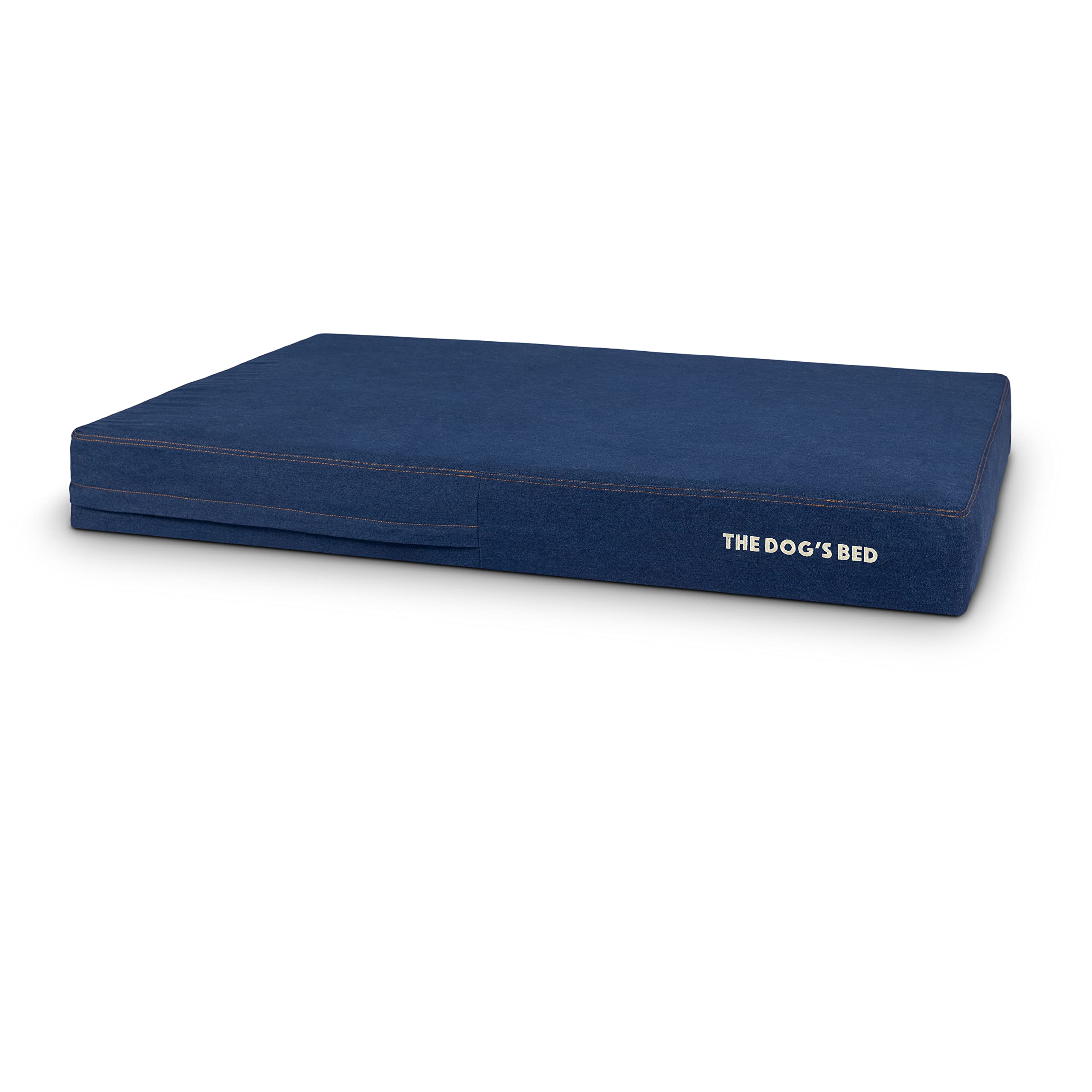 The Dog’s Bed Orthopedic Memory Foam Dog Bed, XXL Blue Denim54x36, Pain Relief for Arthritis, Hip & Elbow Dysplasia, Post Surgery, Lameness, Supportive, Calming, Waterproof Washable Cover