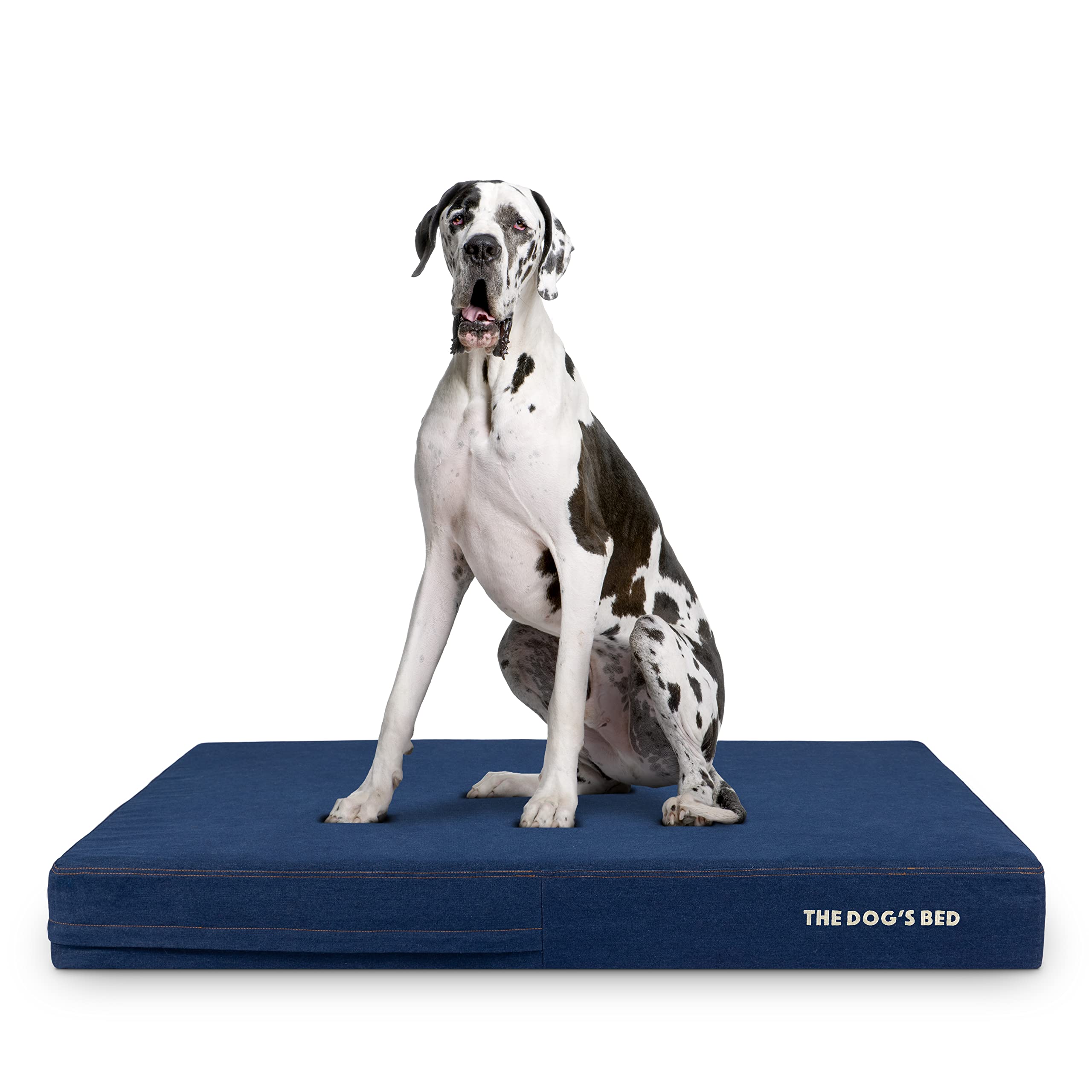 The Dog’s Bed Orthopedic Memory Foam Dog Bed, XXL Blue Denim54x36, Pain Relief for Arthritis, Hip & Elbow Dysplasia, Post Surgery, Lameness, Supportive, Calming, Waterproof Washable Cover