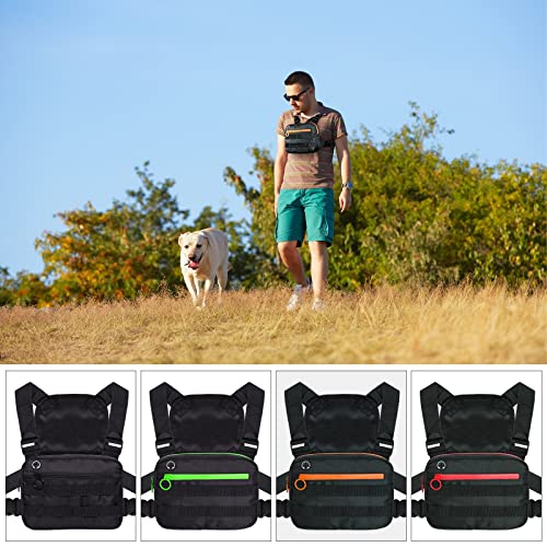 MJNUONE Outdoor Chest Bag For Men,Tactical Chest pack with Reflective, Lightweight Utility Chest Rig Bag with Extra Storage for Running Climb Cycling Hiking