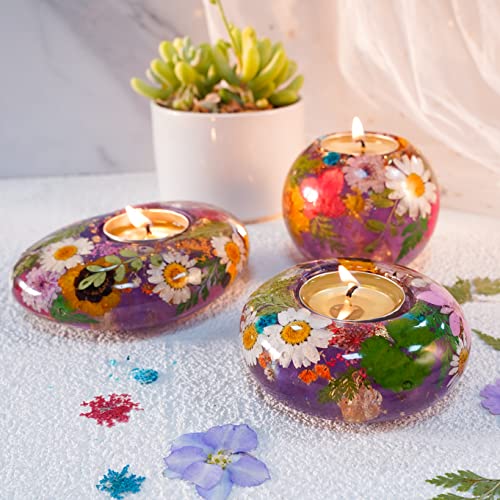 LET'S RESIN Tealight Candle Holder Resin Molds Silicone,3Pcs Tea Light Candle Holder Silicone Molds for Resin,Plaster,Cement Concrete,Resin Epoxy Molds Silicone for DIY Home Décor,Great for Beginners