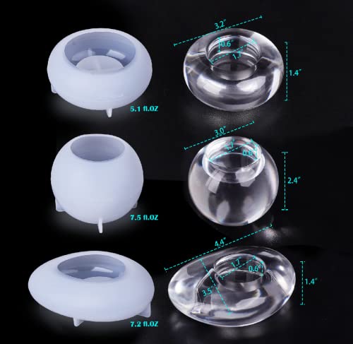 LET'S RESIN Tealight Candle Holder Resin Molds Silicone,3Pcs Tea Light Candle Holder Silicone Molds for Resin,Plaster,Cement Concrete,Resin Epoxy Molds Silicone for DIY Home Décor,Great for Beginners
