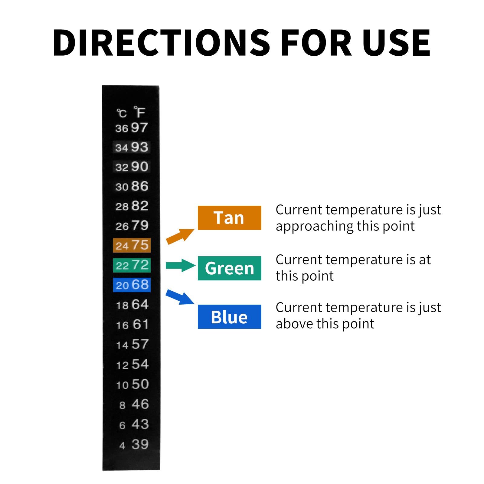 Stick On Thermometer Strip, Digital Aquarium Thermometer Sticker for Brewing, Fish Tank,Kombucha or Fermenting 39-97℉(4-36℃) Adhesive Strip Thermometer (10)