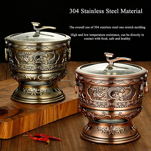 Stainless Steel Food Warmers, Dish Catering Heating Plate Stove Buffet with Pans and Fuel Holders for Buffets Caterings Parties Buffet Server Warming Tray/Red Copper