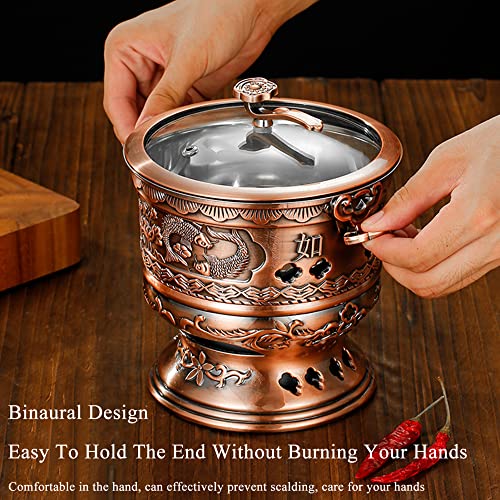 Stainless Steel Food Warmers, Dish Catering Heating Plate Stove Buffet with Pans and Fuel Holders for Buffets Caterings Parties Buffet Server Warming Tray/Red Copper