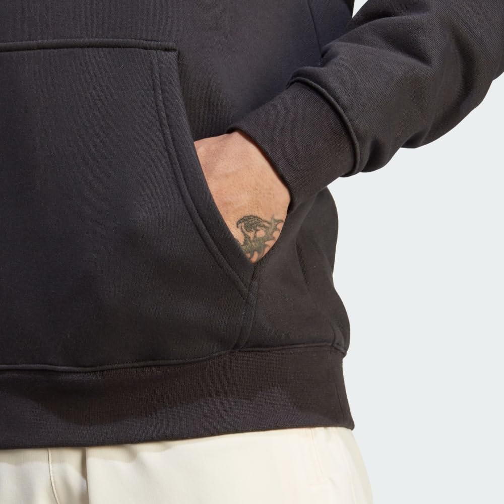 adidas Originals Men's Trefoil Essentials Hoodie, Black, Medium