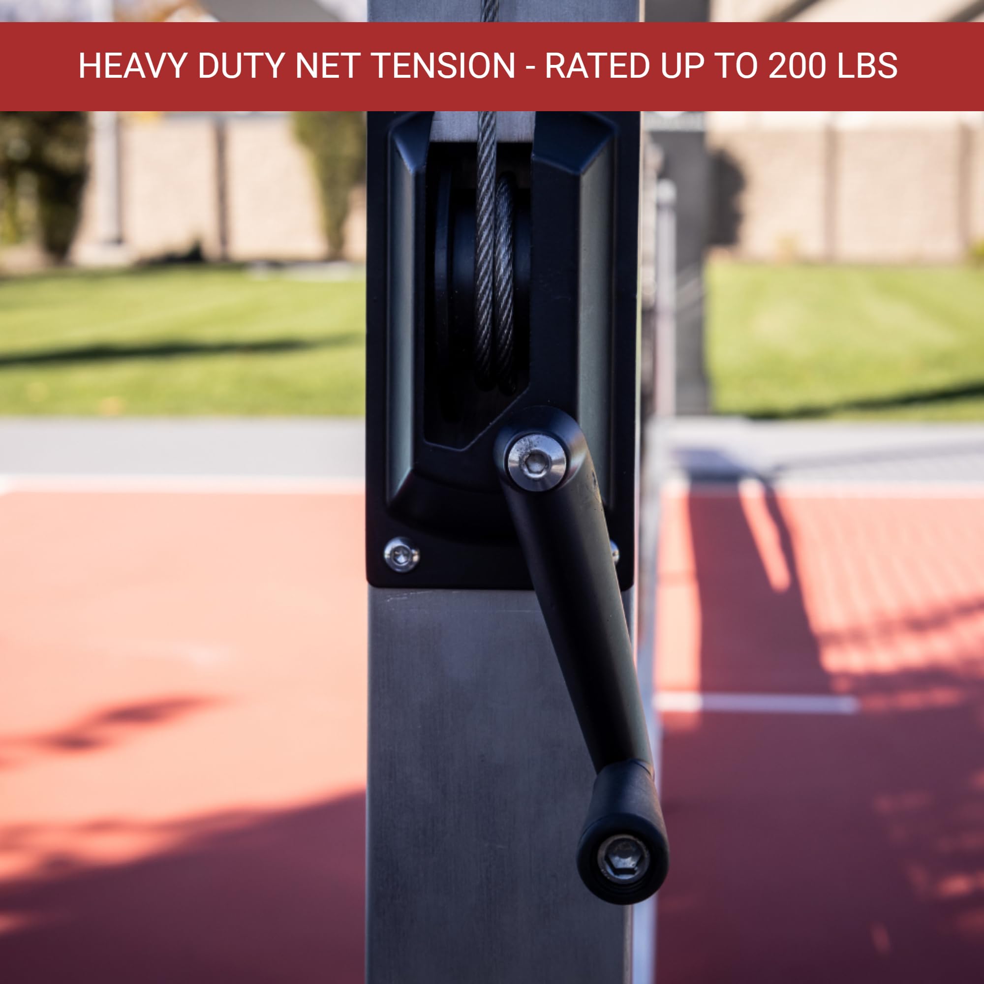 Dominator In Ground Pickleball System - Includes Two Heavy Duty Square Pickleball Posts with Net and Sleeves - Aluminum, Rust Free, and Follows USAPA Standards