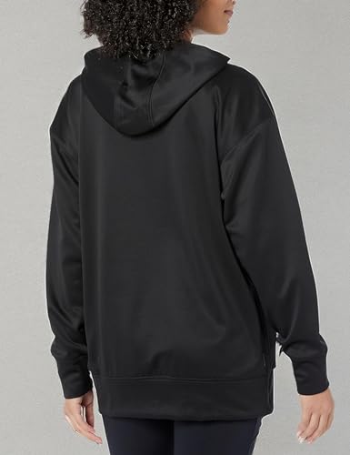 adidas Women's Aeroready Game and Go Fleece Hoodie, Black/White, Medium