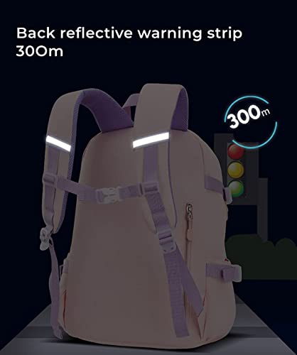 LELEBEAR Bunny Backpack,Large Capacity Waterproof Kawaii Bookbag for Grades 1-6,Kawaii Bunny Backpack for Girls (Purple, Large)