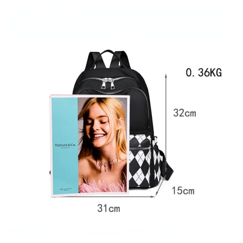 Wednesday Tartan Plaid Backpack Aesthetic Back to School for Teens Y2K Gothic Black White School Book Bag (Black)