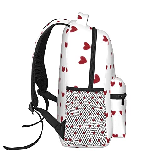QZLAN Coquette Aesthetic Backpack for School Teen Girls Schoolbag Women Red Heart Downtown