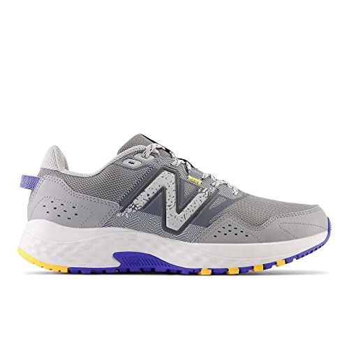 New Balance Men's 410 V8 Trail Running Shoe, Blacktop/Marine Blue/Shadow Grey, 15 X-Wide