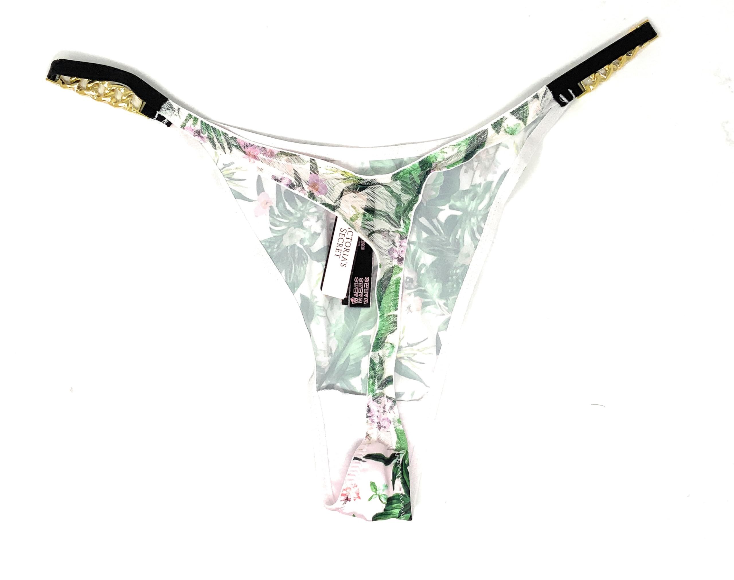Victoria's Secret Bombshell Shine Thong Panty, Light Pink Floral Chain Shine, Small