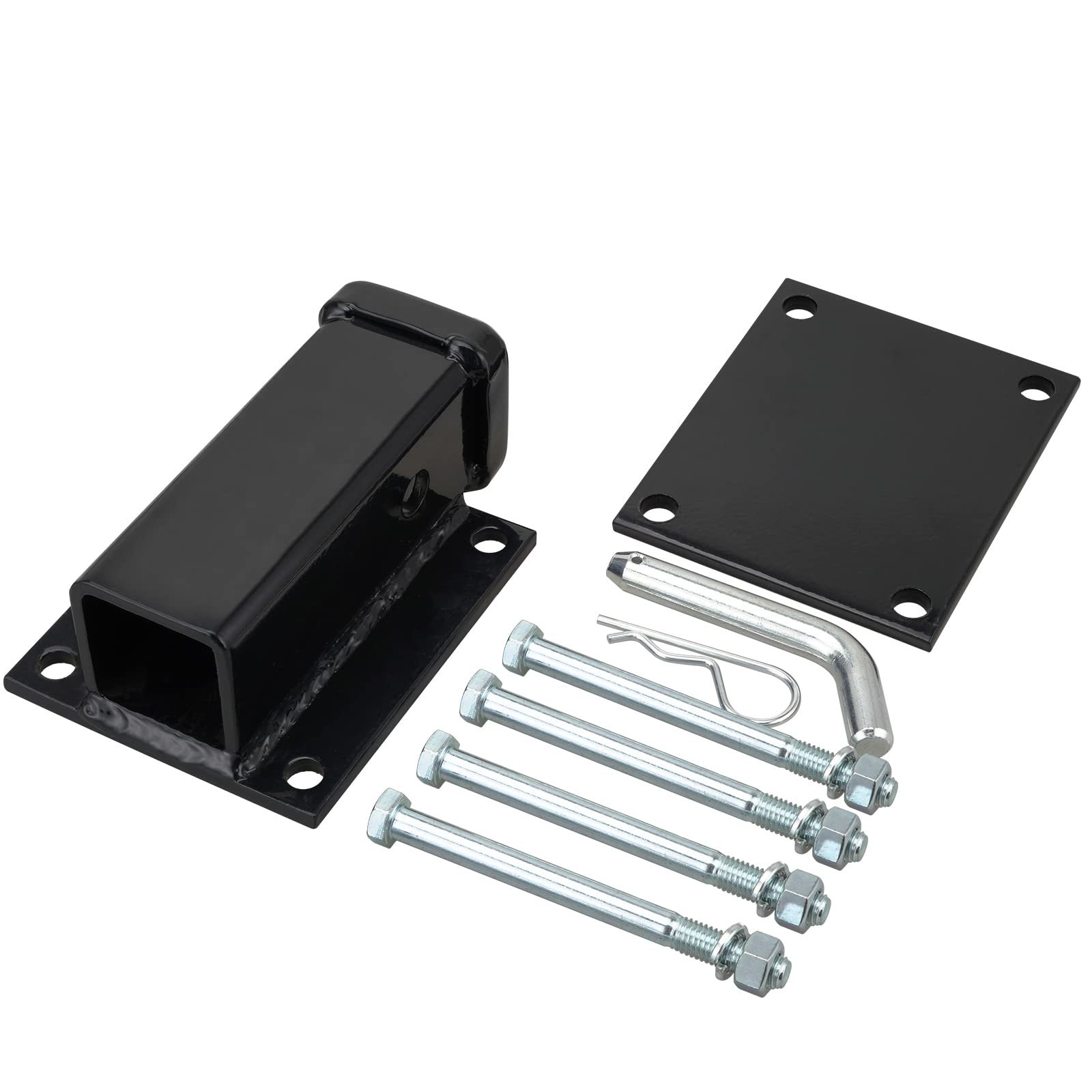 Geksion Bolt-on RV Bumper Hitch Receiver Adapter for 4-4.5'' Beams,2'' Receiver Opening, Trailer Rear Bumper for Camper Bike Racks Cargo Carriers