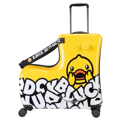 AO WEI LA OW Travel Suitcases PC Kids' Luggage Suitcase with Wheels Ride-On Rolling Trolley Case Fits to Kid 6-12 Years Old (Checkd-24-Inch)