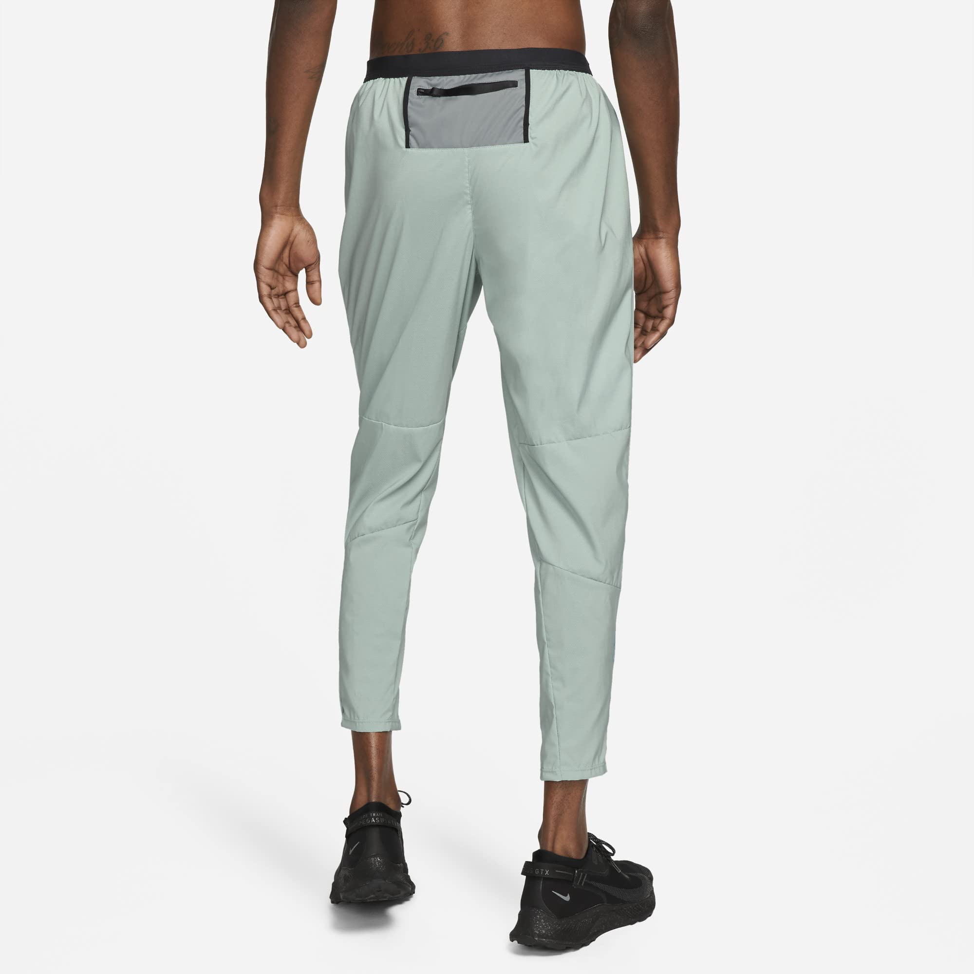 Nike mens Dri-FIT Phenom Elite Knit Trail Running Pant, Dusty Sage/Cool Grey/Laser Blue, Large