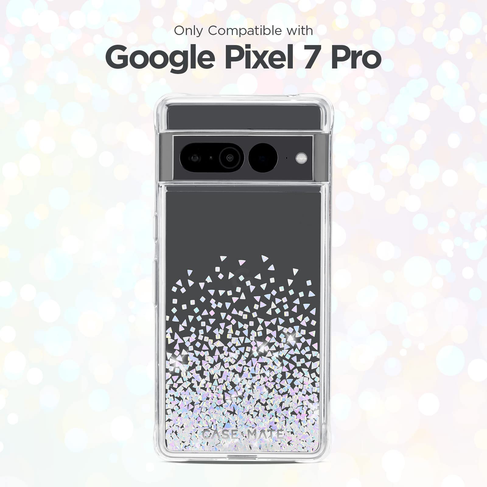 Case-Mate Google Pixel 7 Pro Case - Twinkle Ombre Diamonds - with 10ft Drop Protection & Wireless Charging - Luxury Bling Glitter Case for Pixel 7 Pro, Anti Scratch, Shock Absorbing Materials, Slim