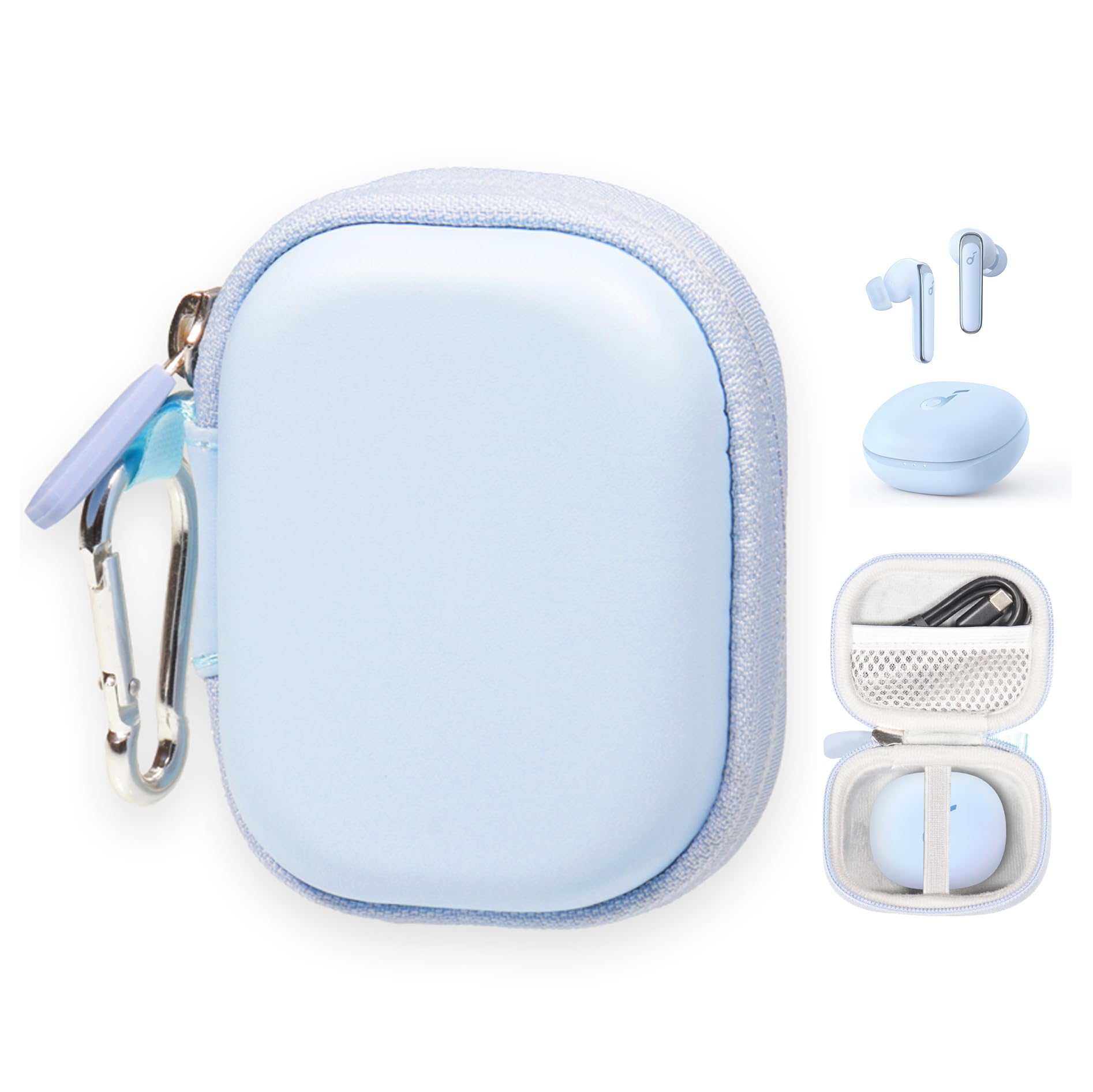 Alltravel Earbuds Case for Soundcore by Anker Life P3 Noise Cancelling Earbuds (Blue)