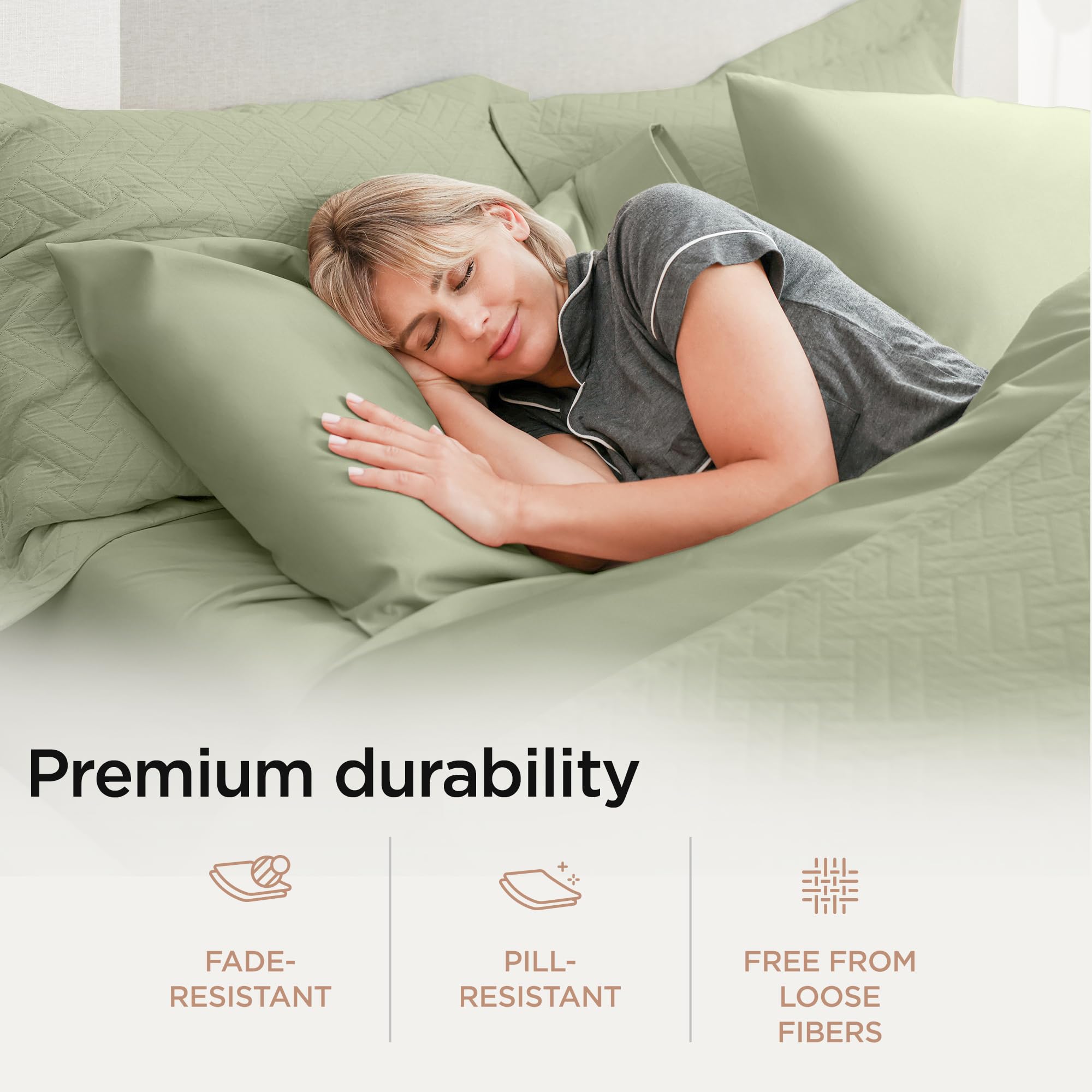 Threadmill Luxury Supima Cotton Sheets, Luxury 1200 Thread Count Soft 100% Cotton Sheets for Full Size Bed, 4 Pc Sage Green Bed Sheets Full Set, 5-Star Hotel Quality Deep Pocket Bed Sheets Set