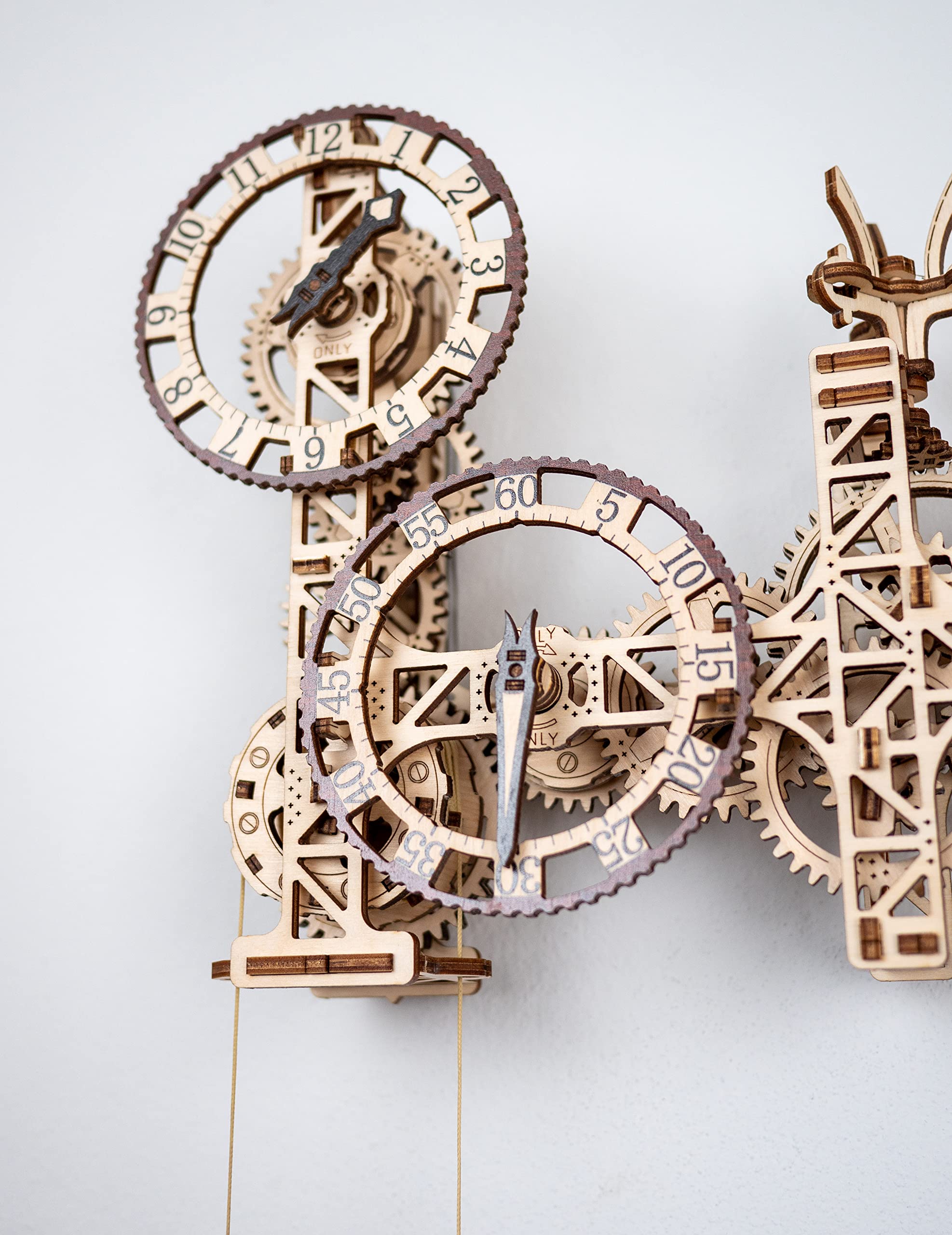 WOODEN.CITY 3D Puzzles for Adults - Steampunk Mechanical 3D Clock Puzzle - Making Kit - Wooden Clock Puzzle Model Kits for Adults - Wall Clock Decorative