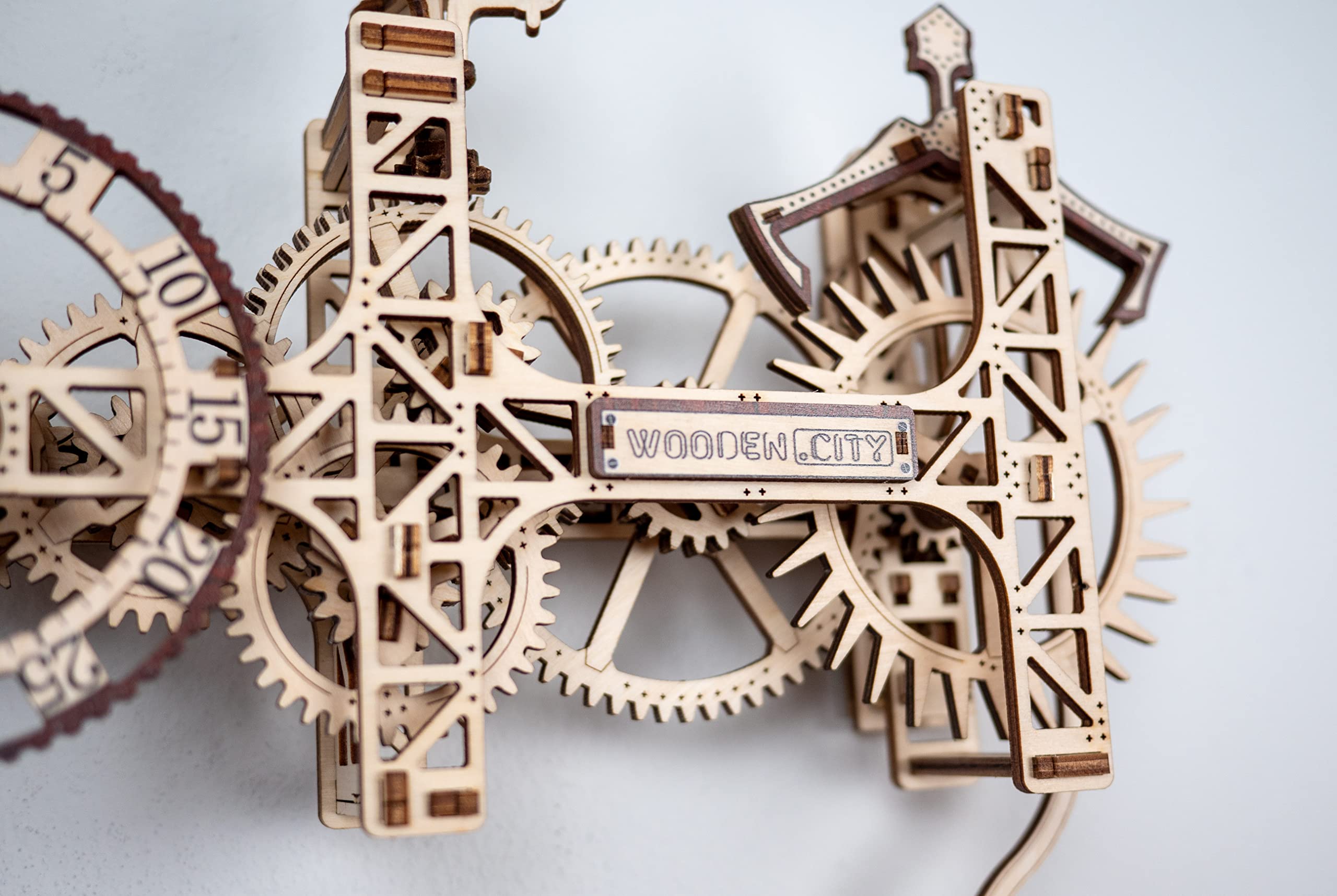 WOODEN.CITY 3D Puzzles for Adults - Steampunk Mechanical 3D Clock Puzzle - Making Kit - Wooden Clock Puzzle Model Kits for Adults - Wall Clock Decorative