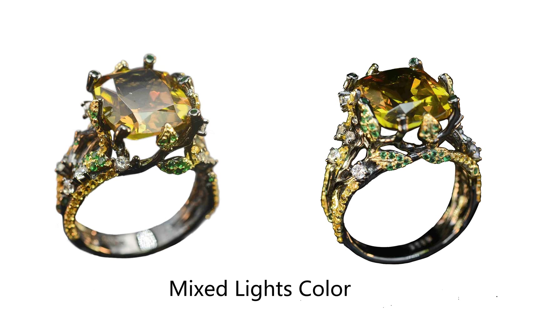 Tingle Alexandrite Rings Fine Jewelry For Women Diaspore Color Change Gem Engagement Ring Sterling Silver Ring (Magic Forest, 9)