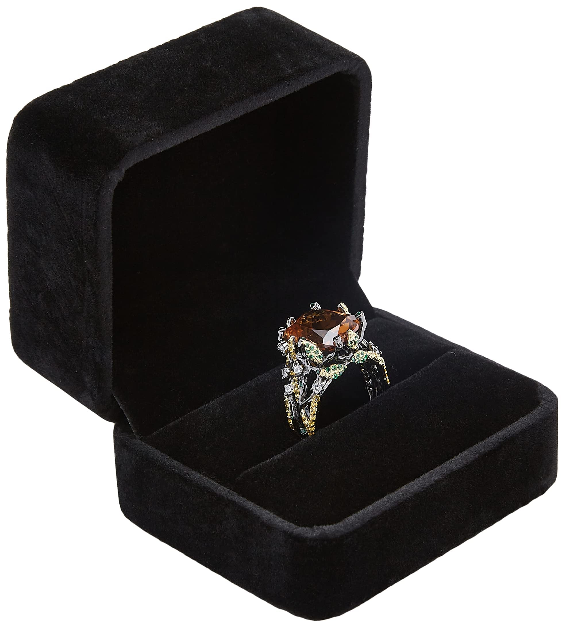 Tingle Alexandrite Rings Fine Jewelry For Women Diaspore Color Change Gem Engagement Ring Sterling Silver Ring (Magic Forest, 9)
