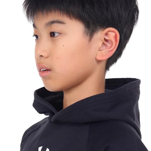 Under Armour boys Rival Fleece Graphic Hoodie, (001) Black/Beta/White, Large