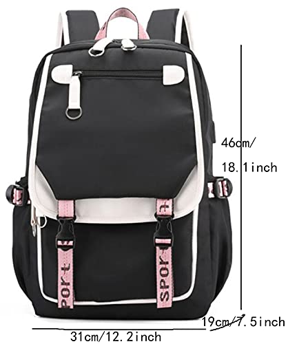 WANHONGYUE Gudetama Anime Backpack Laptop School Bag Student Bookbag Cosplay Daypack Rucksack Bag with USB Charging Port 1200/14