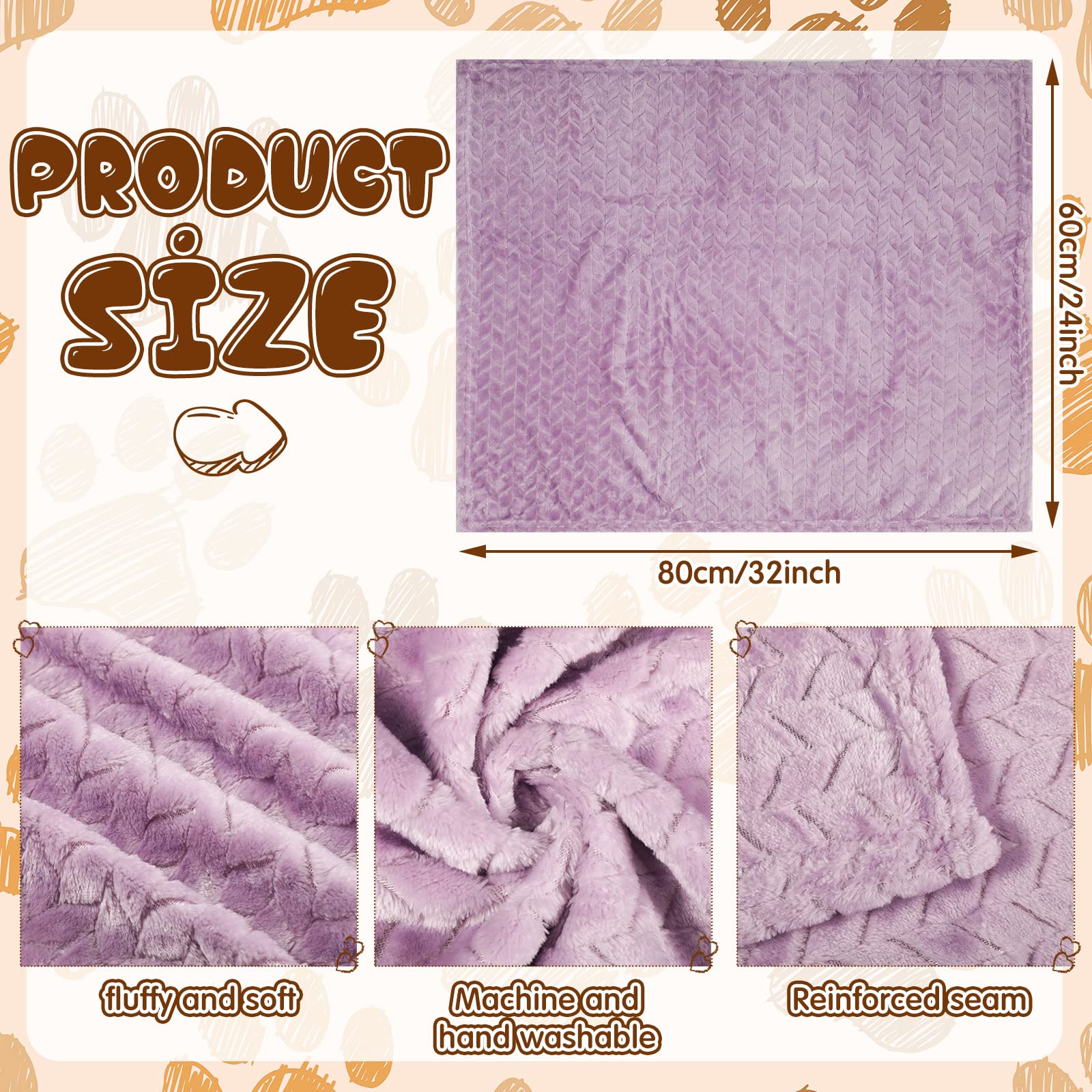 Reginary 6 Pieces Pet Fluffy Dog Blanket, Soft Warm Fuzzy Blankets for Small Medium Large Pet Plush Fleece Throws Puppy Kitten Sleep Mat Bed Covers for Dog Cat Animals, 24 x 32 Inch