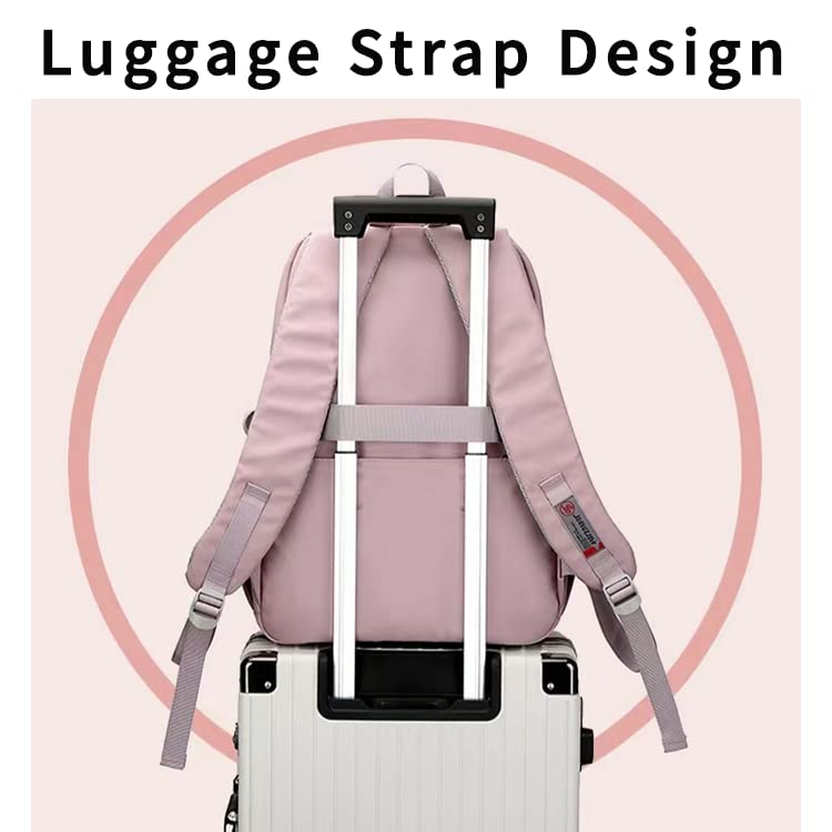 AONUOWE Kawaii Backpack for Girls and Boys Aesthetic Back to School Lovely Accessories Cute Bag in 5 Colors (Purple)