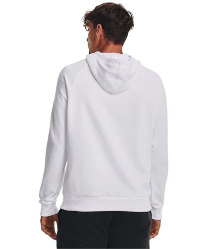 Under Armour Men's Rival Fleece Logo Hoodie, (100) White / / Black, Medium