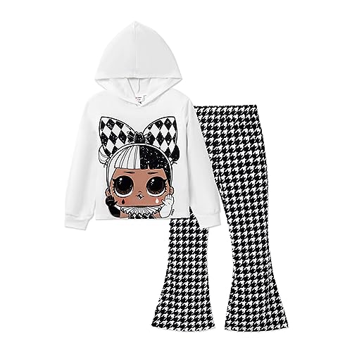 L.O.L. Surprise! Girls Clothes Hoodie and Pant Long Sleeve Stars Print Sweatshirt Leggings Girls Outfits Sets 2Pcs White 10-11 Years