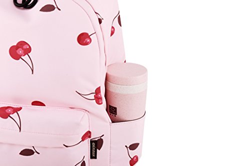 Acmebon Waterproof Stylish School Backpack for Teen Girl Roomy Backpack Purse for Women Cherry