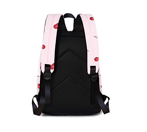 Acmebon Waterproof Stylish School Backpack for Teen Girl Roomy Backpack Purse for Women Cherry