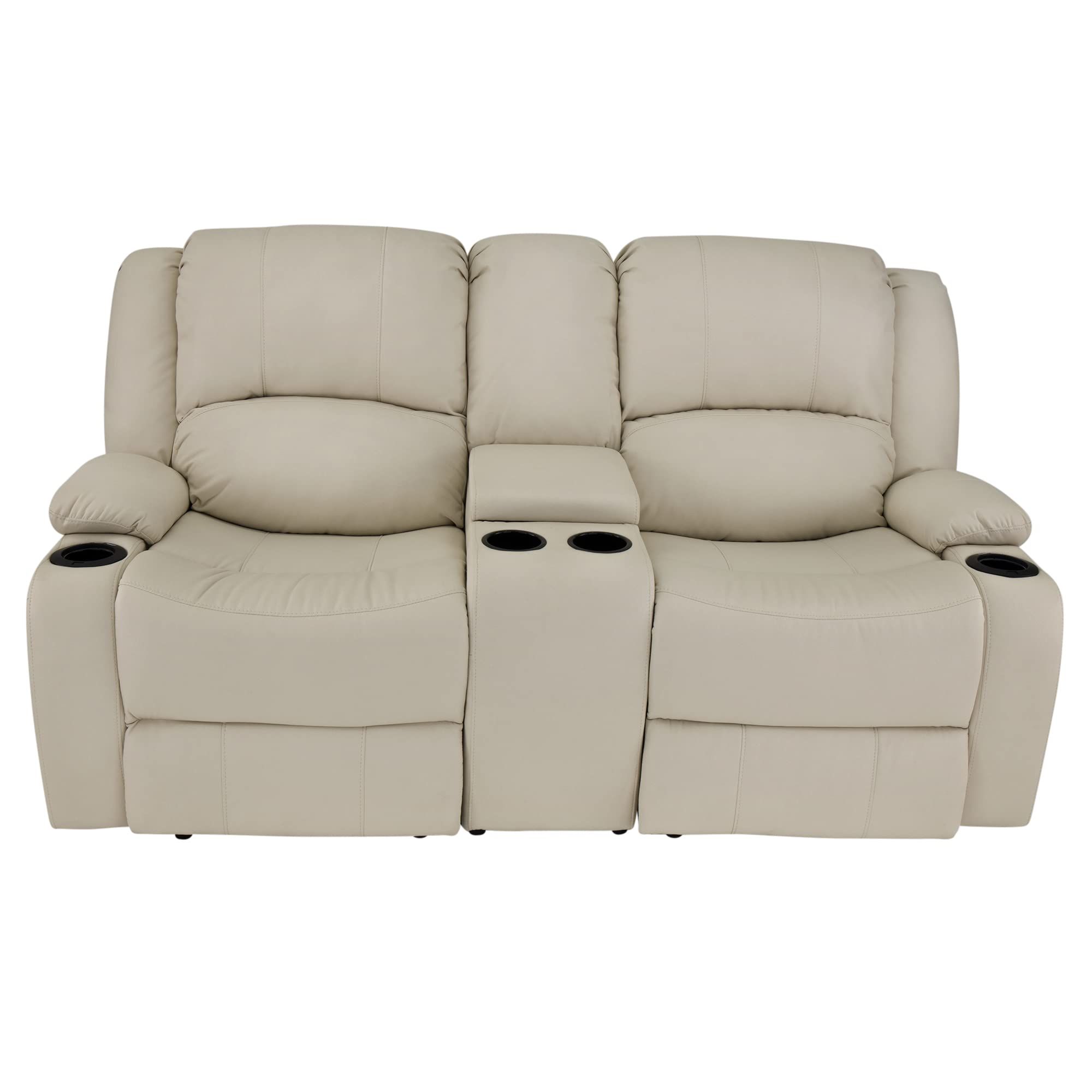 RecPro RV 70" Powered Sofa Recliner & Console | Loveseat with Cupholders | Ultrafabrics Brisa (Birch)