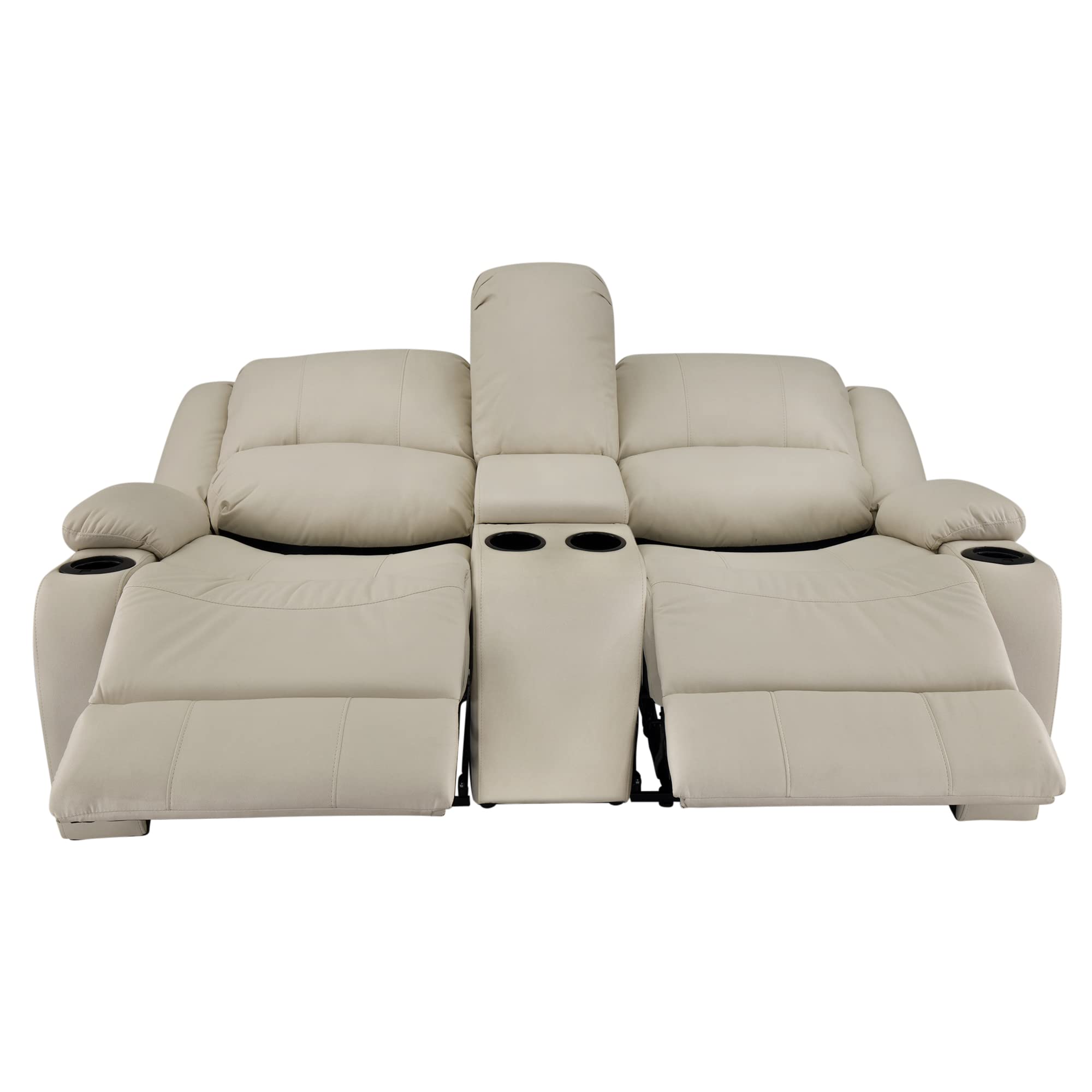 RecPro RV 70" Powered Sofa Recliner & Console | Loveseat with Cupholders | Ultrafabrics Brisa (Birch)