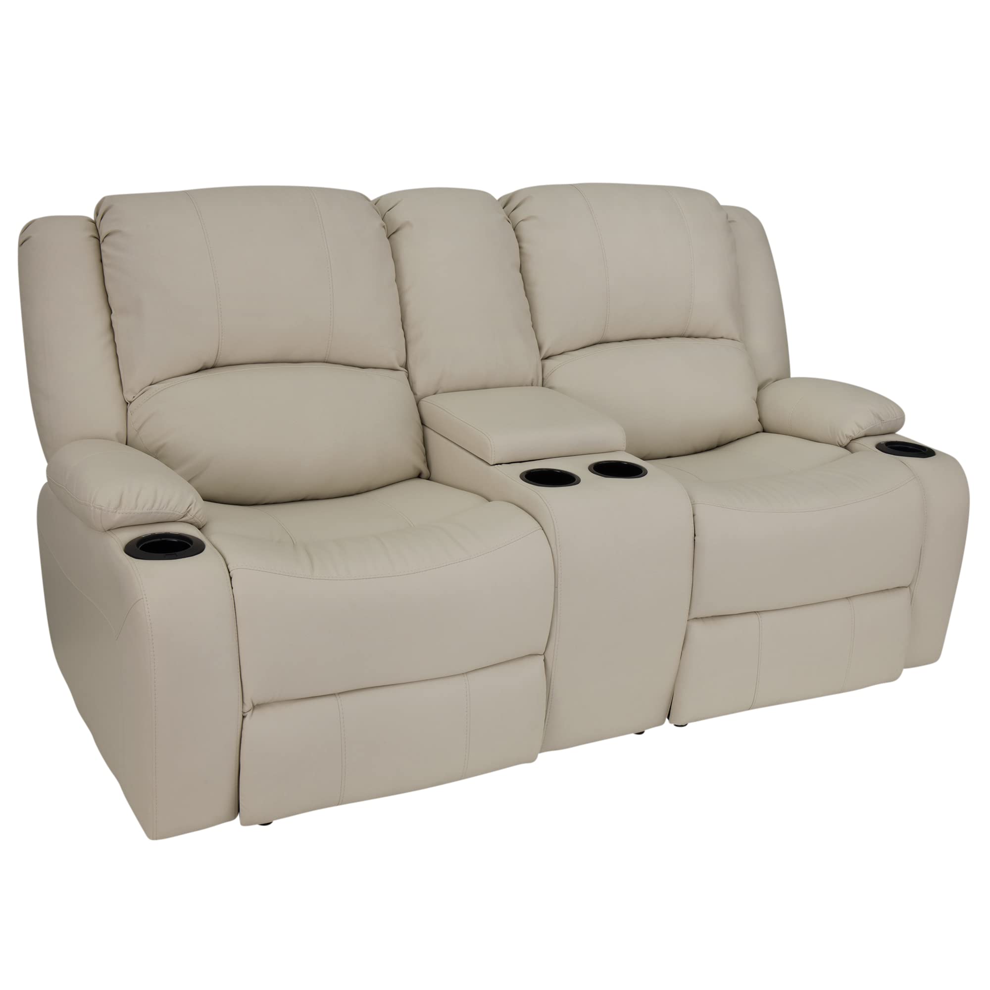 RecPro RV 70" Powered Sofa Recliner & Console | Loveseat with Cupholders | Ultrafabrics Brisa (Birch)