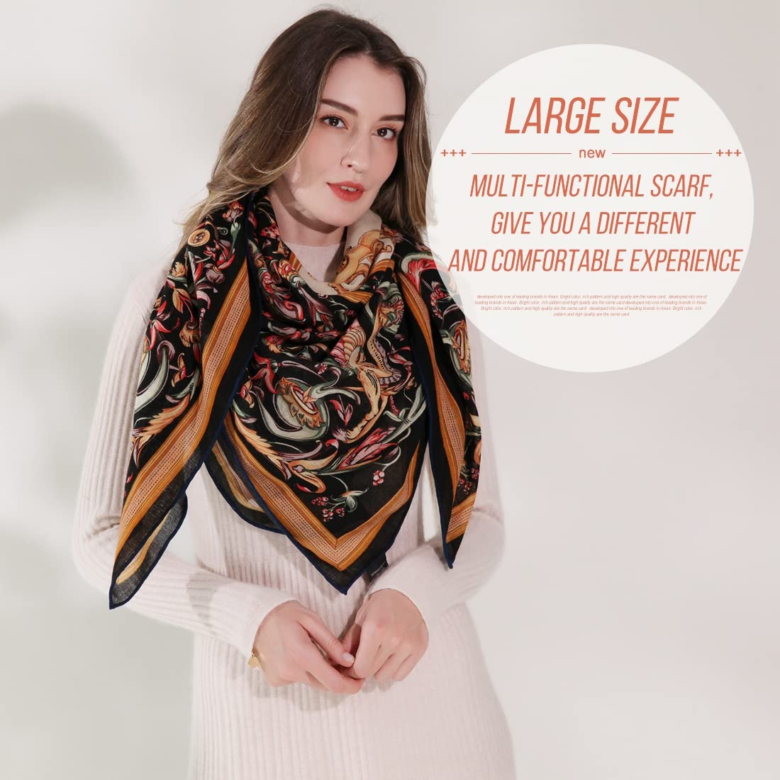 Xinmurffy 100% Wool Scarf Pashmina Shawls and Wraps for Women Cashmere Warm Winter Soft Large Scarves Cold Weather