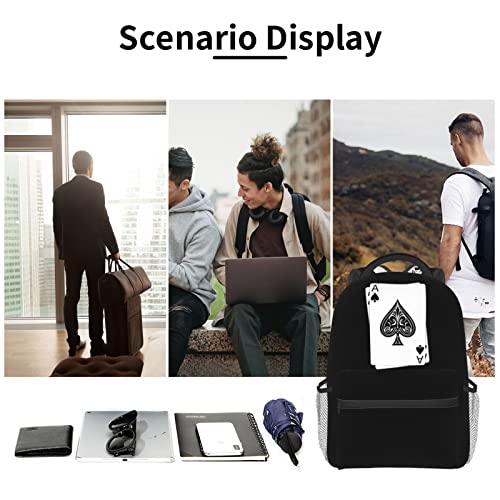 Poker Ace Of Spades Backpack Student Bag Work Light Schoolbag Traveling Handbag Leisure Knapsack