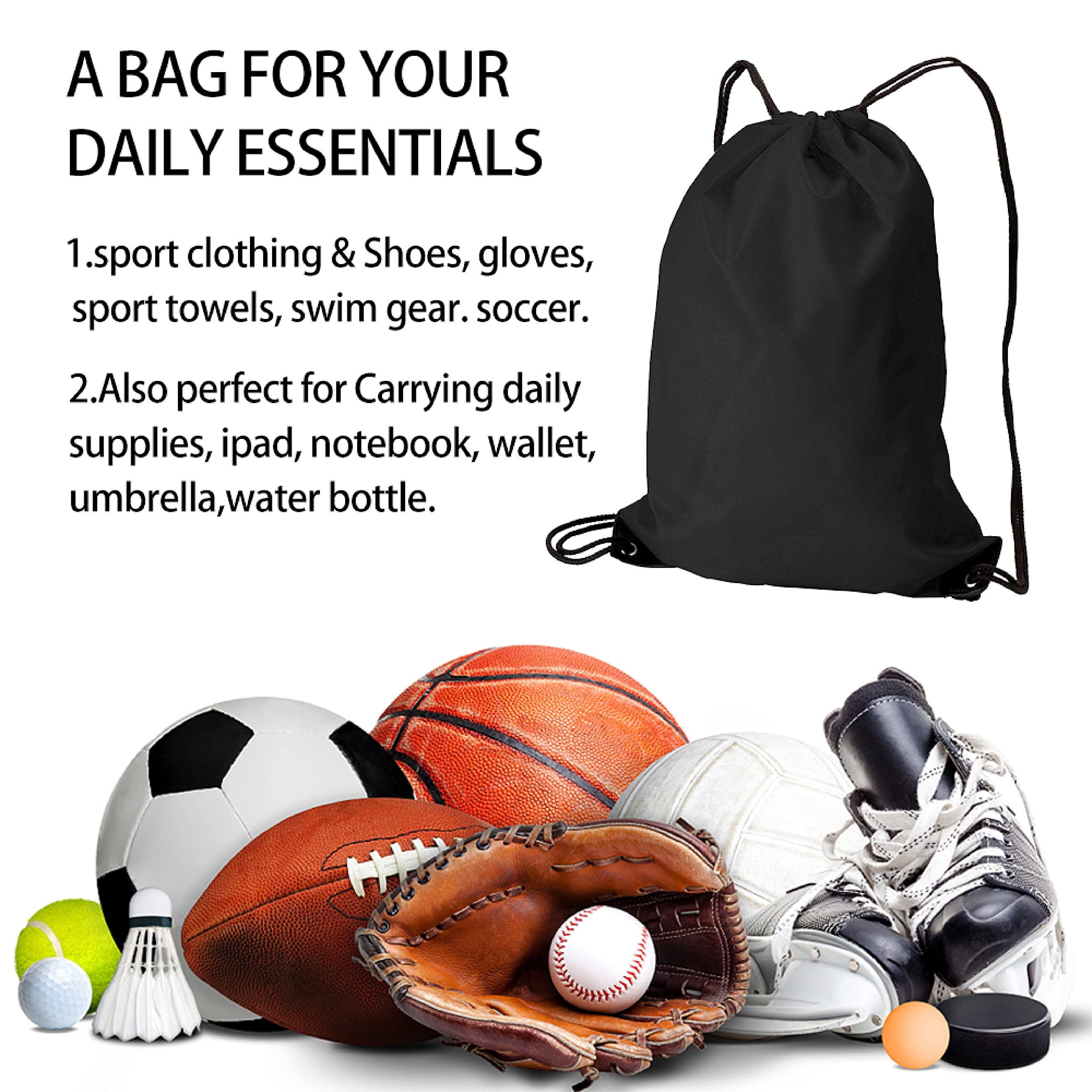 Pishovi Eat Sleep Soccer Repeat Drawstring Waterproof Backpack, Sports Bag for Men & Women, Perfect Soccer Player Gift