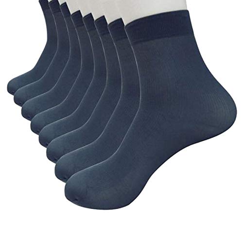8 pcs Men Womens Socks Pairs Elastic Ultra-thin Stockings Fiber Socks Silky Silk 8 Short Men Socks ankle socks for women Navy