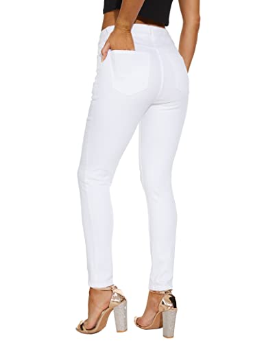 LOUEERA Jeggings for Women Mid Waist, Pull on Skinny Jeans Stretchy, Soft Slim Fit Denim with Pockets Pants,Boyfriend Petite