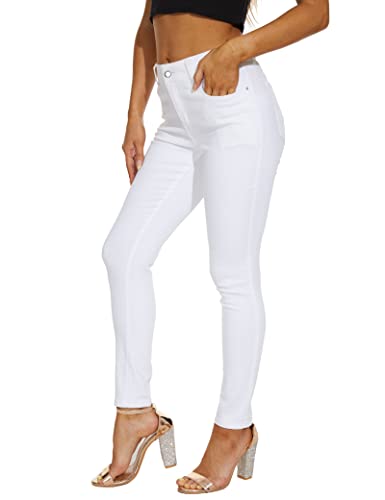 LOUEERA Jeggings for Women Mid Waist, Pull on Skinny Jeans Stretchy, Soft Slim Fit Denim with Pockets Pants,Boyfriend Petite