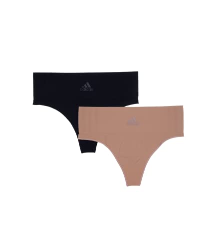 Adidas Women's Seamless Micro Stretch Thong, TOASTALMOND/BLK, M