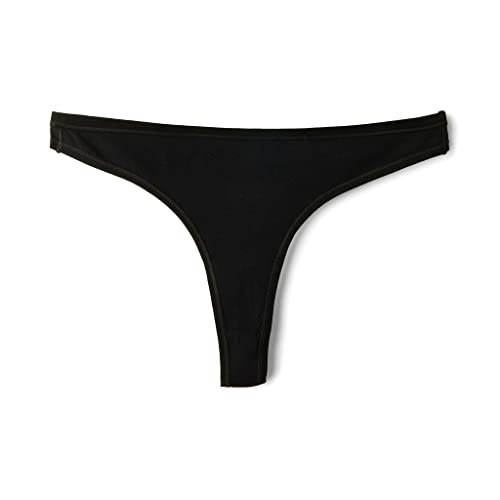 Tilley Women's Organic Cotton 2-Pack Thong, Black, X-Large