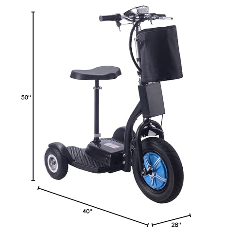 MotoTec Electric Mobility Trike 48v 750w Lithium, Black (MT-TRK-750-Lithium_Black)