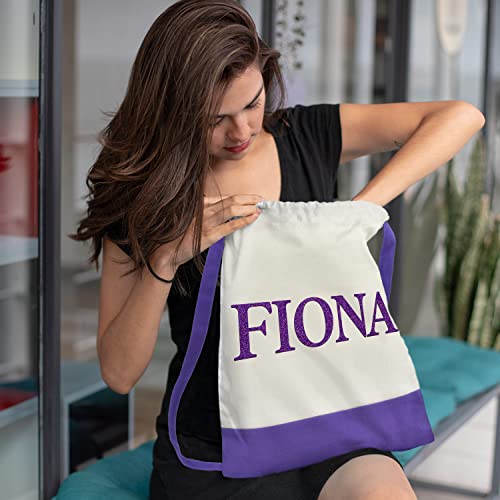 Personalized Initial Drawstring Backpack w/Name - Custom Bookbag for Girls & Boys 3 Fonts 15 Vinyl 6 Bag Colors – Customized Back to School Gifts Kids Monogrammed Gym Women Men, Beige